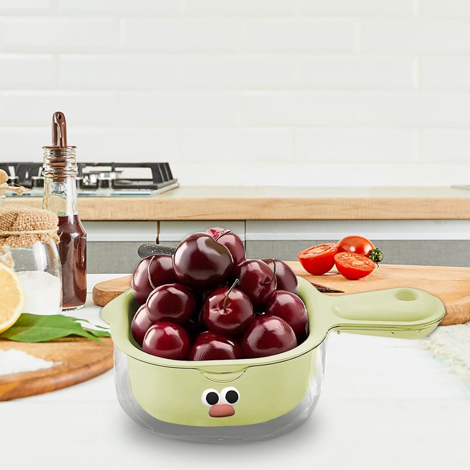 2 in 1 Kitchen Set with Drainage Basket Double-layer Plastic Fruits and ...