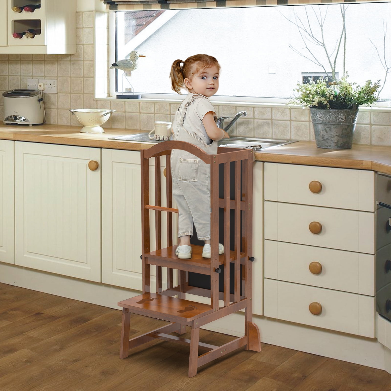 2 In 1 Kitchen Step Stool for Toddlers, Multifunctional Toddler ...