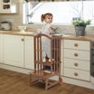 Fionafurn Kids Wooden Step Stool with Safety Rail, Adjustable Height ...