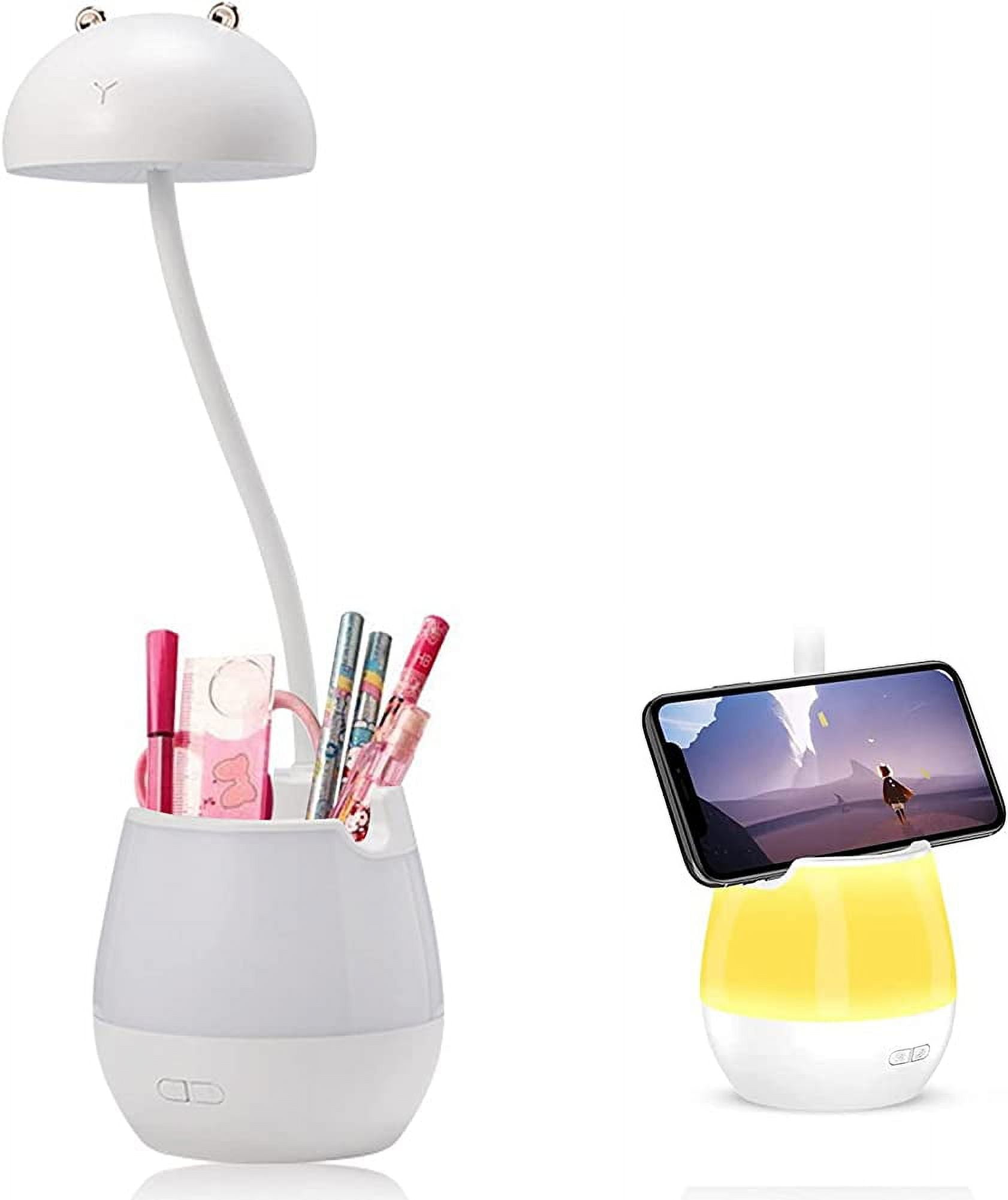 2 in 1 LED Desk Lamp + Nightlight, 5 Brightness Levels, Rechargeable ...