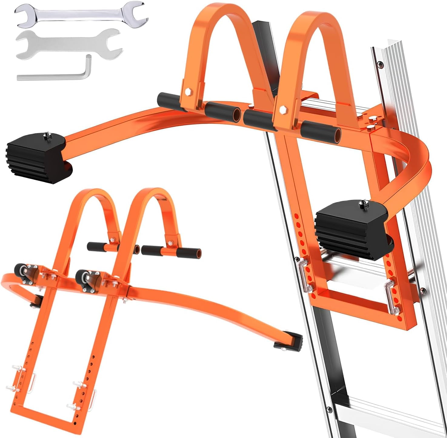 2 in 1 Ladder Hooks for Roof Ridge Heavy Duty Steel Ladder Roof Hook ...