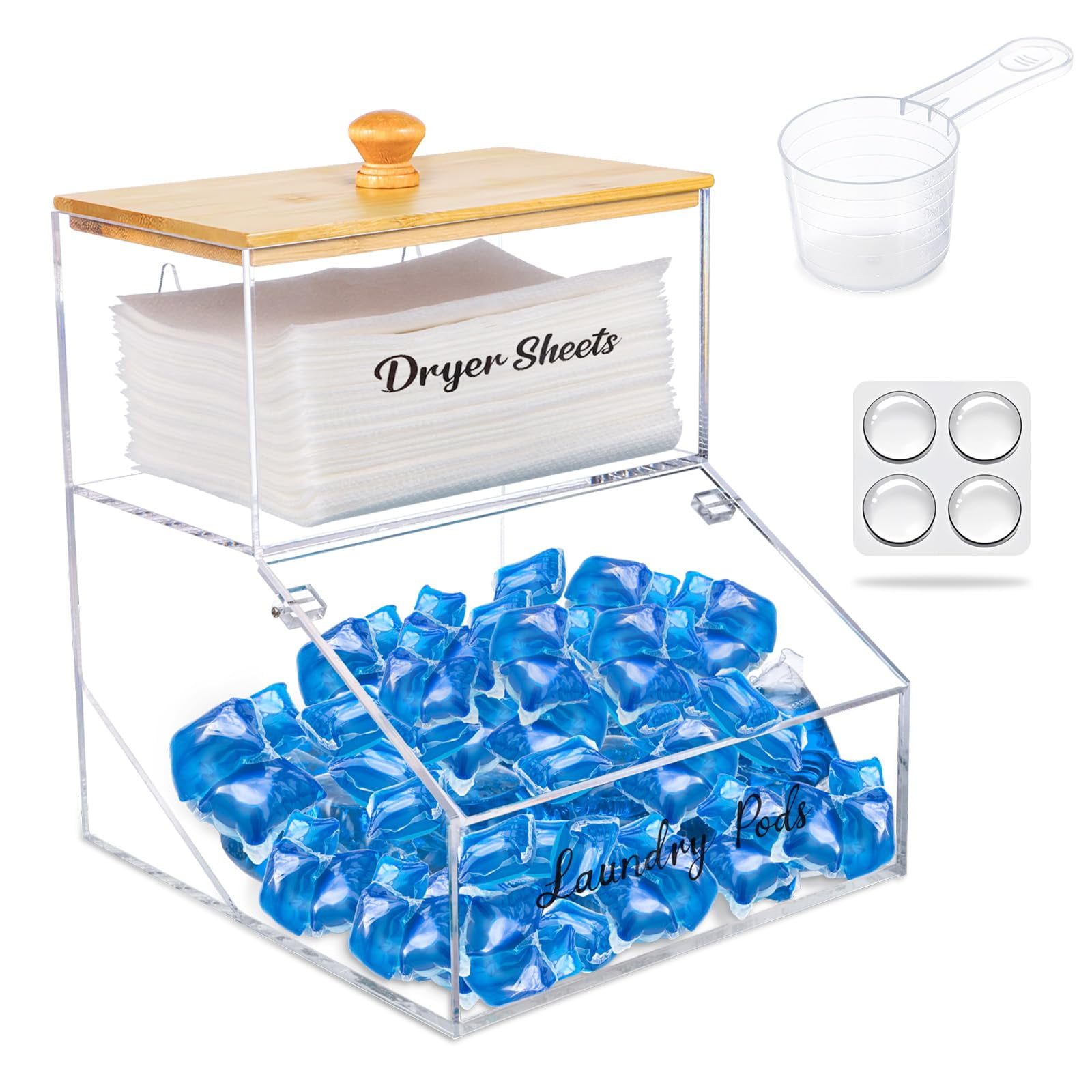 2 In 1 Laundry Pods Container & Dryer Sheet Holder, Acrylic Dryer Sheet ...