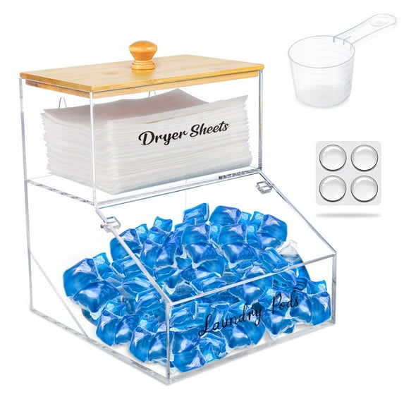 2 In 1 Laundry Pods Container & Dryer Sheet Holder, Acrylic Dryer Sheet ...