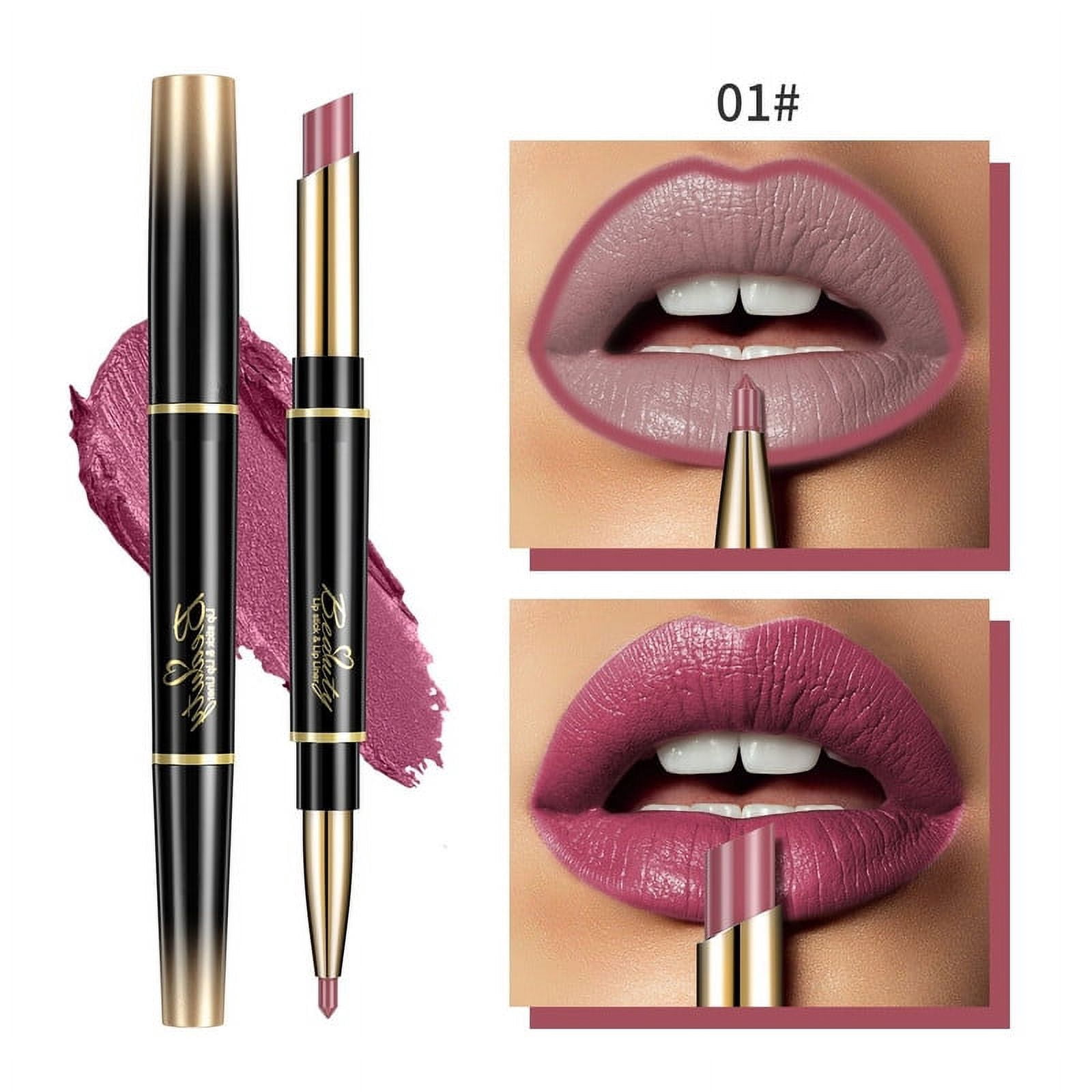 2 in 1 Lipstick, Lip Liner Lipstick Set, Double-ended Lipstick ...