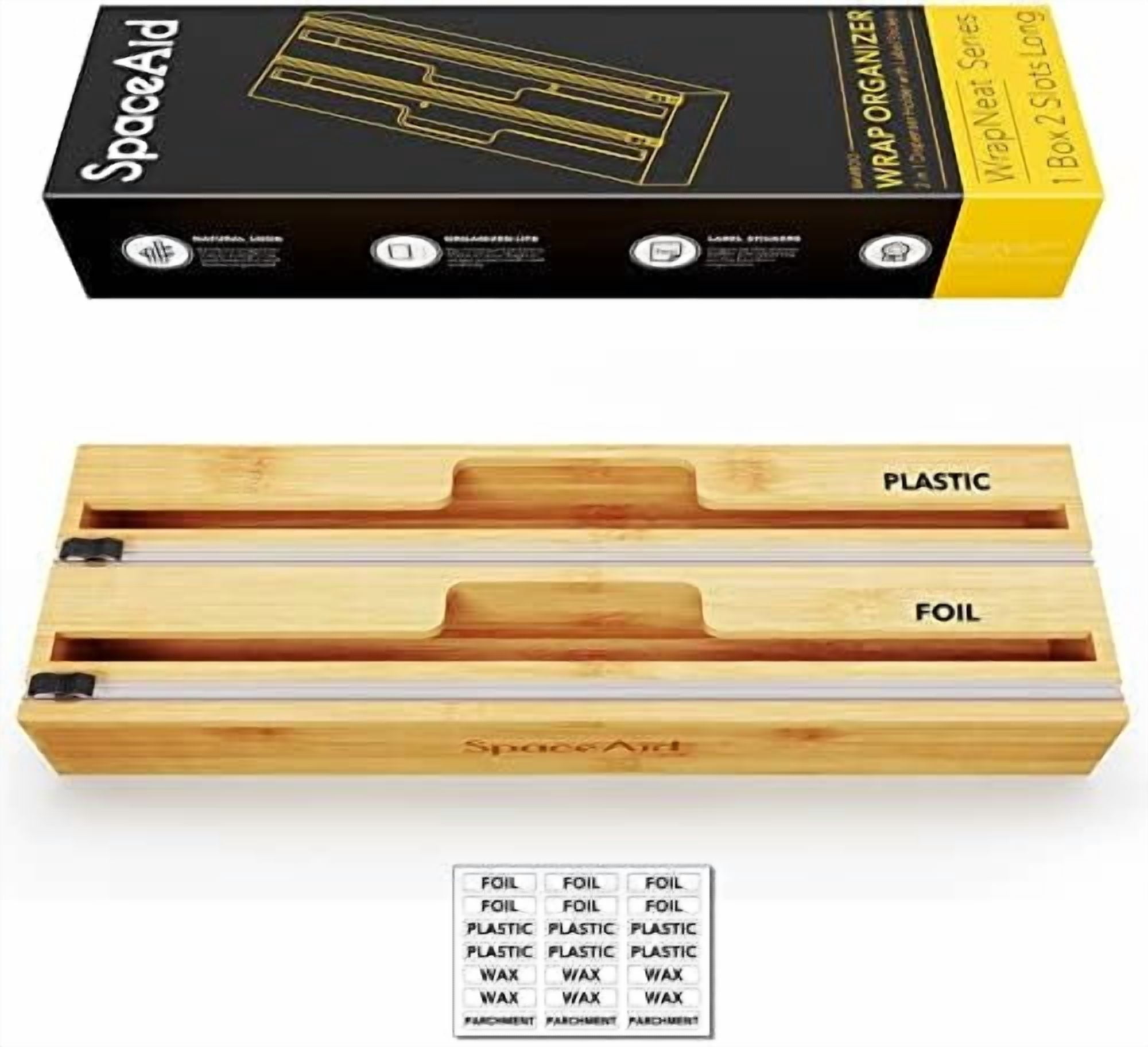 2 in 1 Long Wrap Dispenser (Need 3" Deep Drawer) with Cutter, Plastic ...