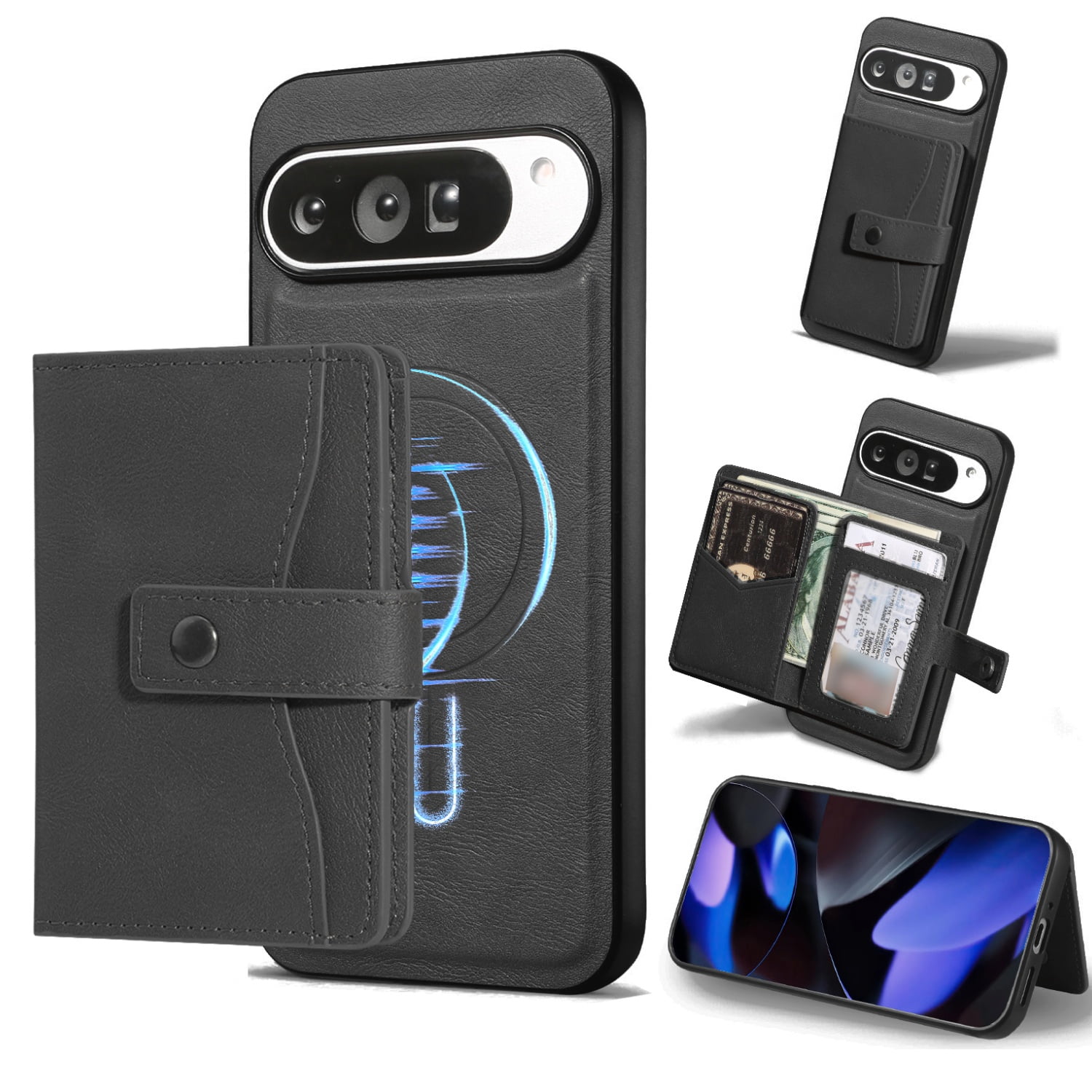 2 in 1 Magnetic Detachable Wallet Case for Google Pixel 8 Pro, Premium ...