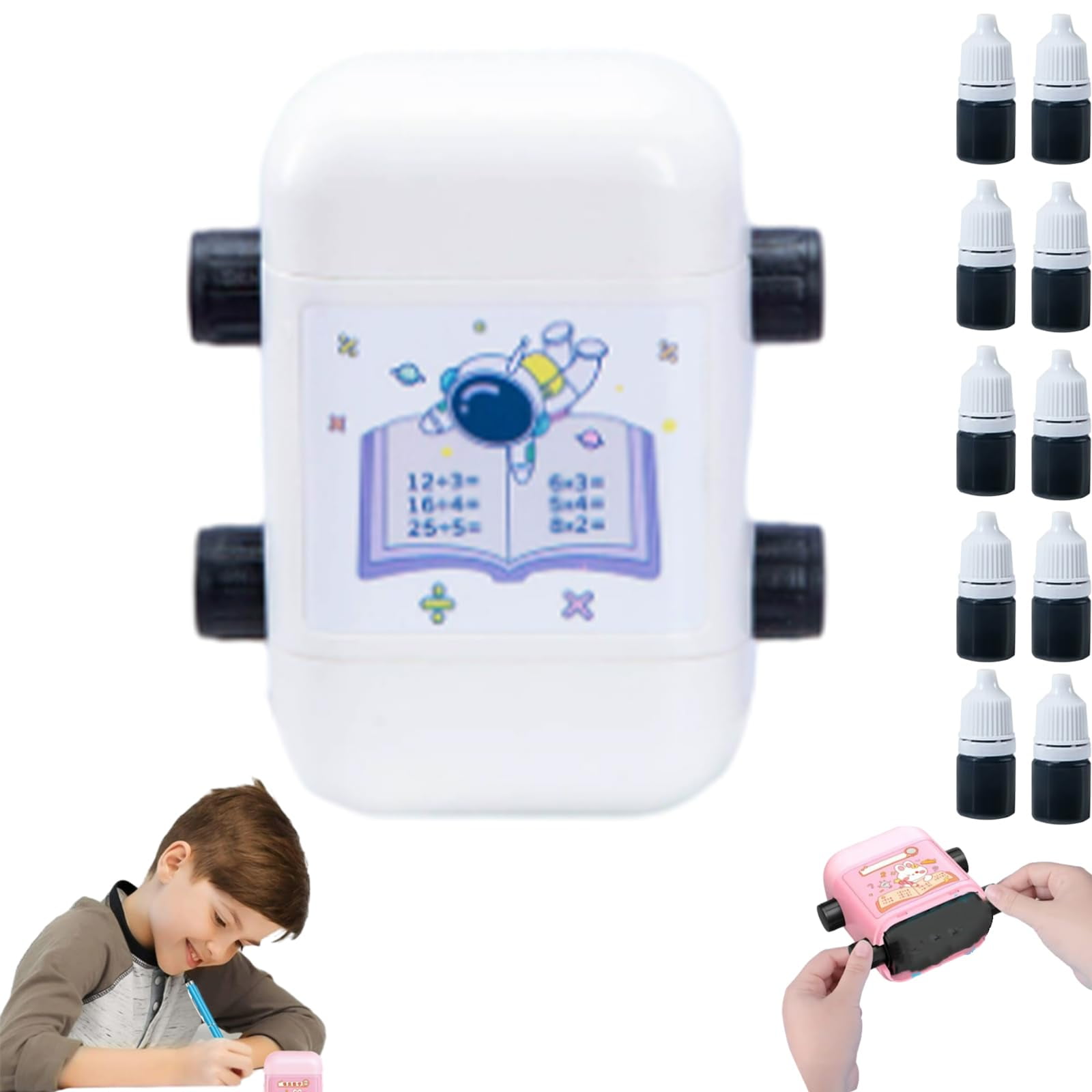 2 in 1 Math Stamps for Kids, Roller Digital Teaching Stamp, Math Roller ...