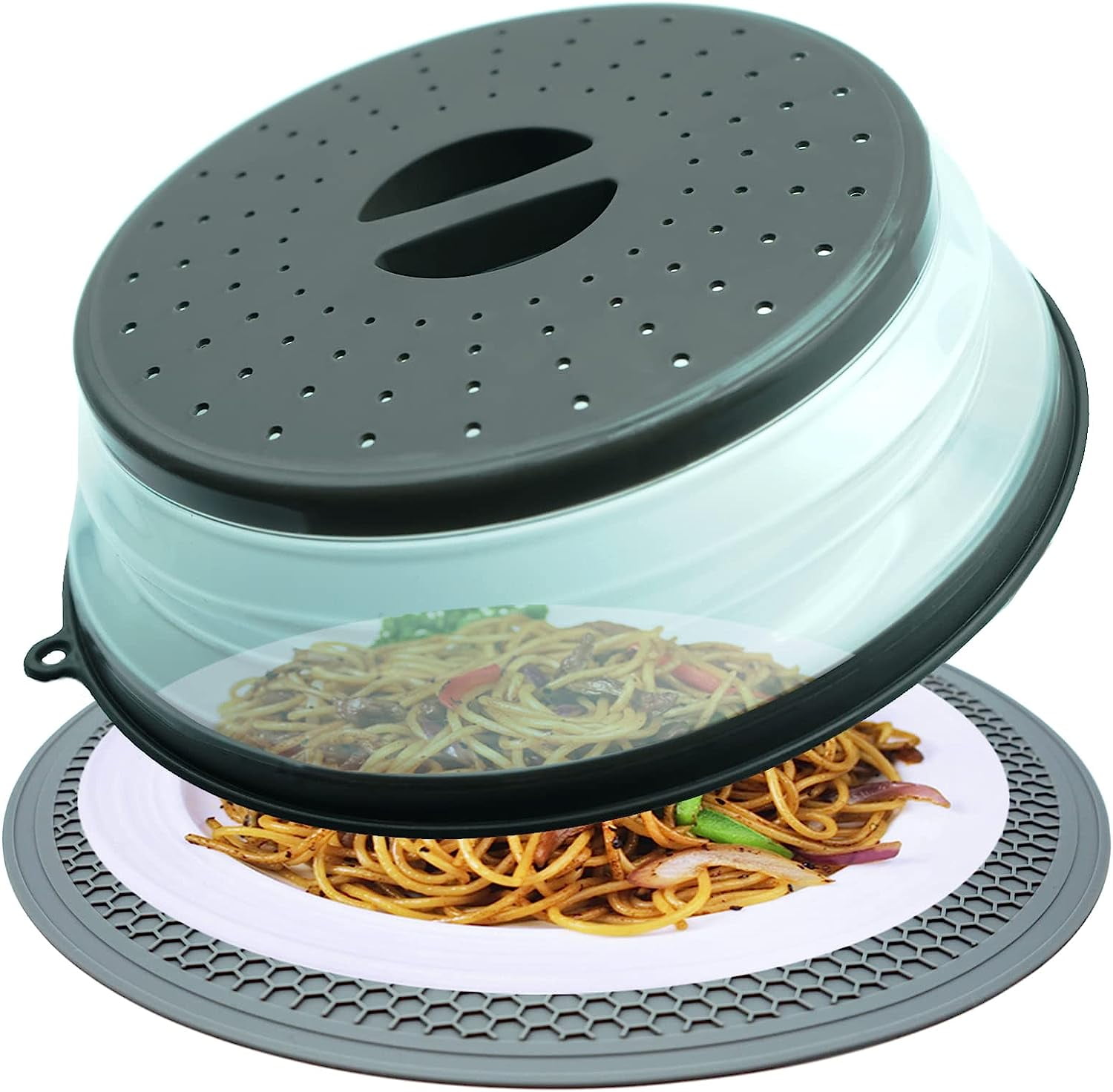 2 In 1 Microwave Cover & Mat, Microwave Splatter Cover for Food Guard ...
