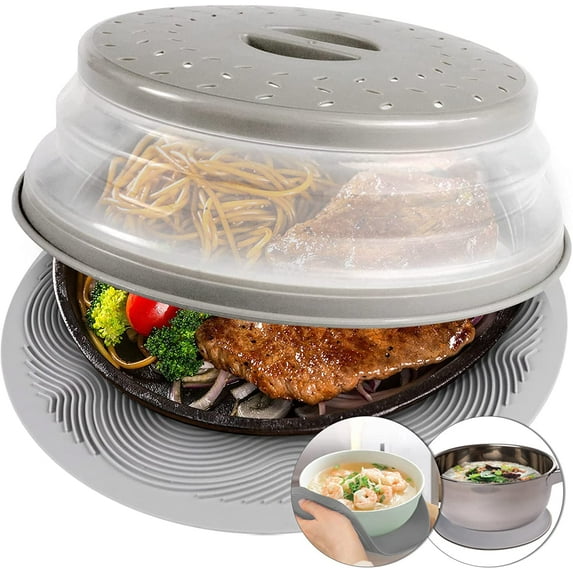 2 in 1, Microwave Place Mat & Food Cover- Mat as Bowl Holder, for ...