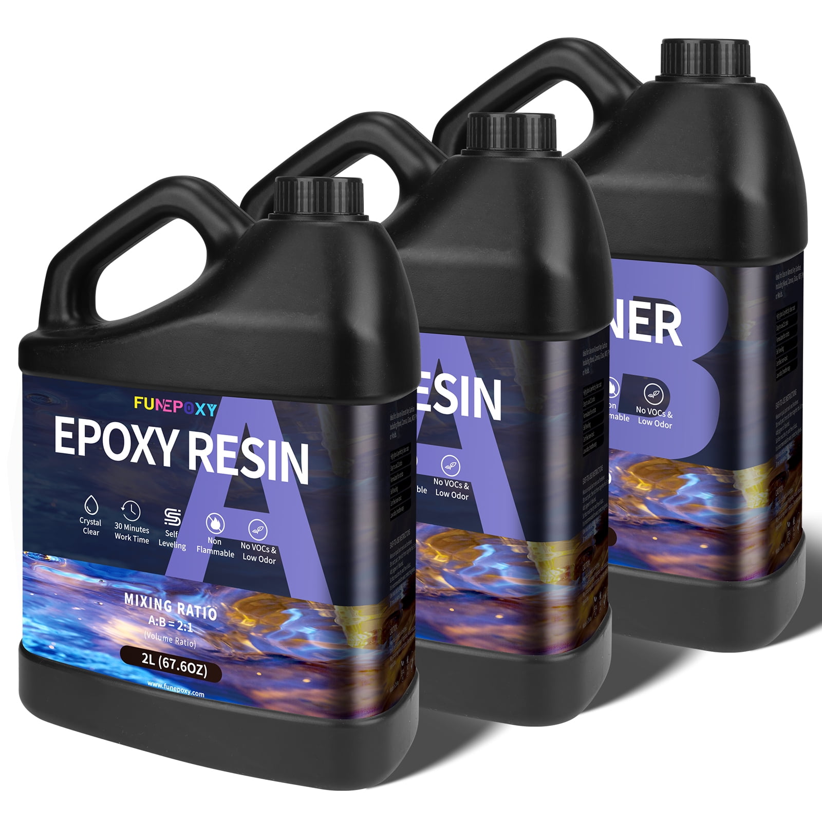 2:1 Mix Epoxy Resin 1.5 Gallon Kit Art Resin for DIY,Jewelry,Tabletops ...