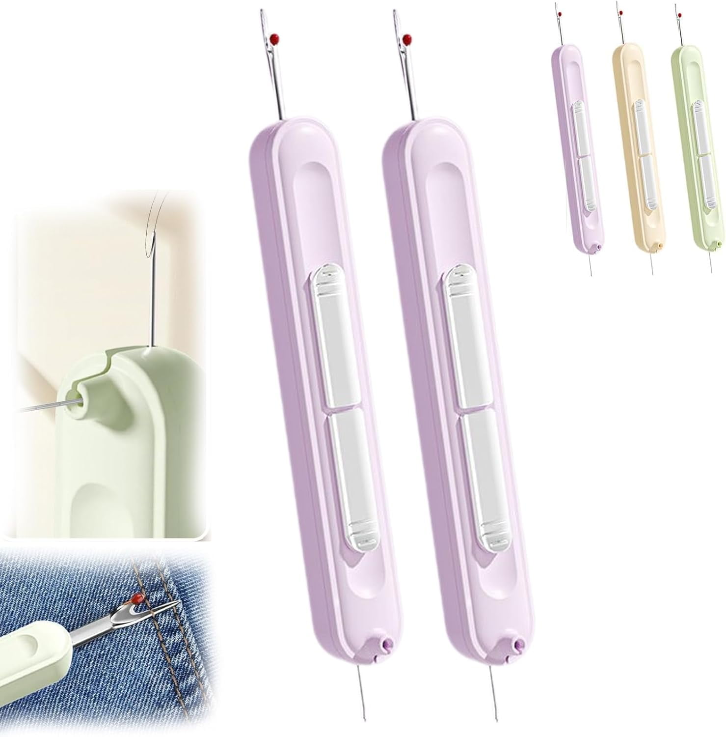 2 in 1 Needle Threader Seam Ripper,2025 New Stretchable Seam Rippers ...