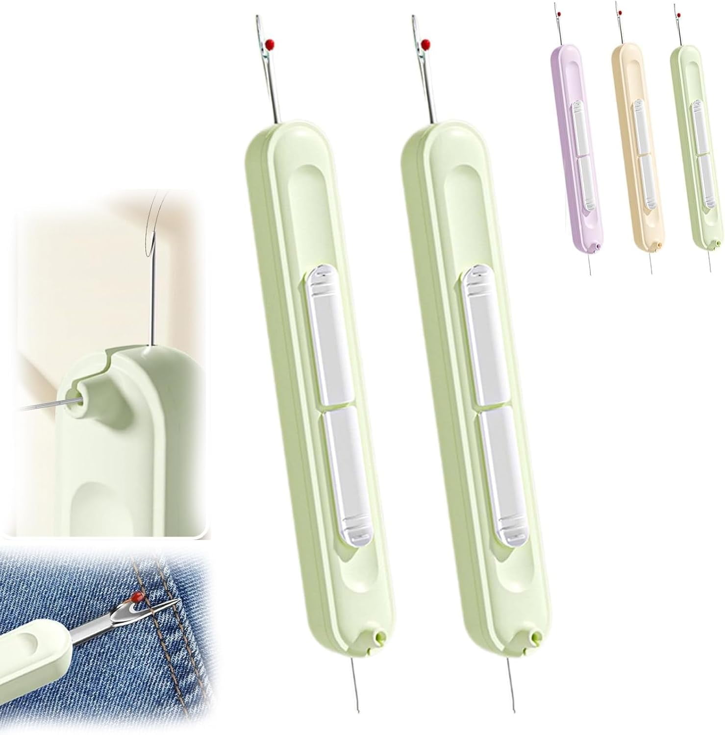 2 in 1 Needle Threader Seam Ripper,2025 New Stretchable Seam Rippers ...