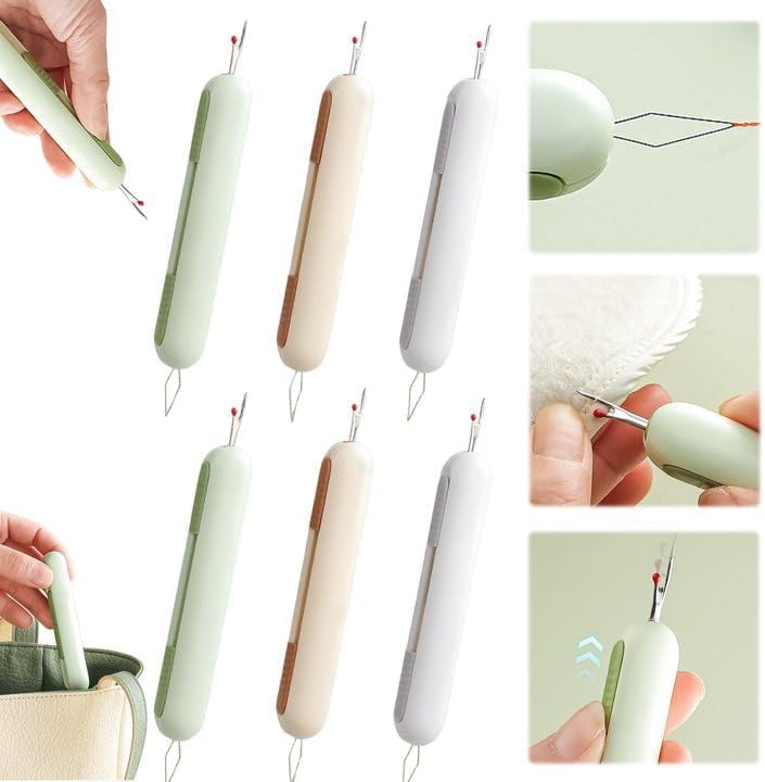 2 in 1 Needle Threader Seam Ripper, 2025 Upgraded Needle Threader ...