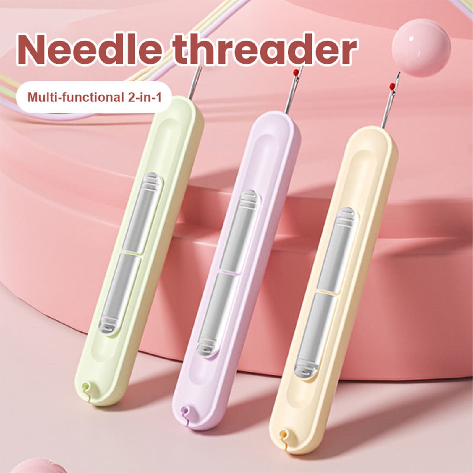 2 in 1 Needle Threader Seam Ripper, Plug-in Needle Threader, Seam ...