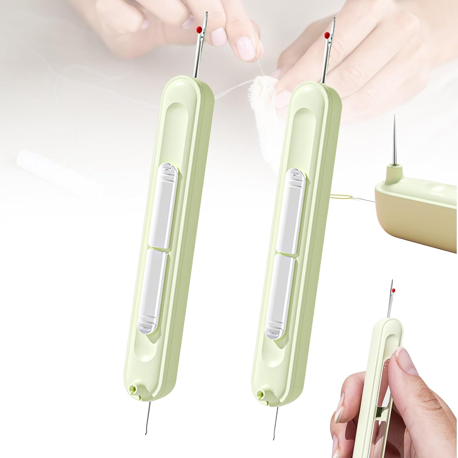 2 in 1 Needle Threader Seam Ripper, Upgraded Automatic Needle Threaders ...