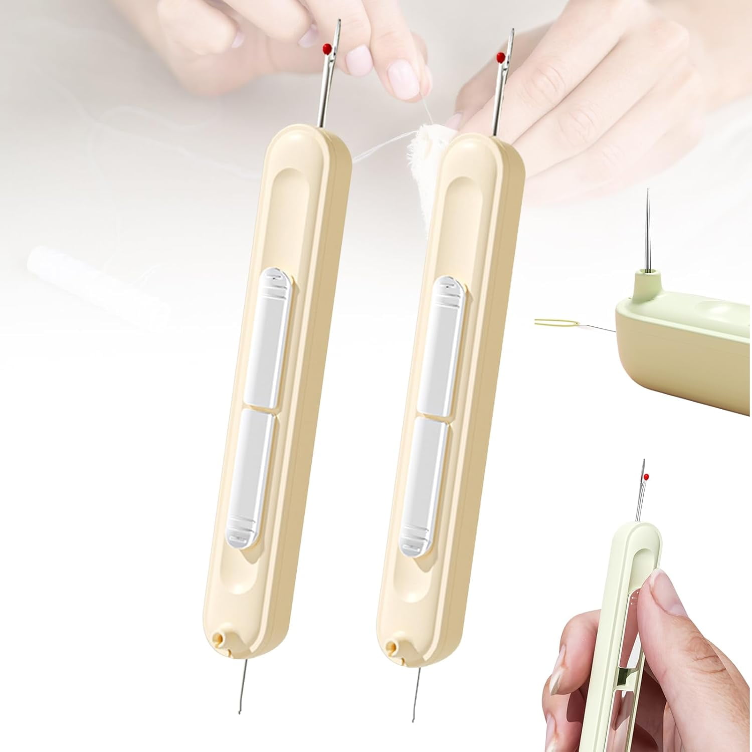2 in 1 Needle Threader Seam Ripper, Upgraded Automatic Needle Threaders ...