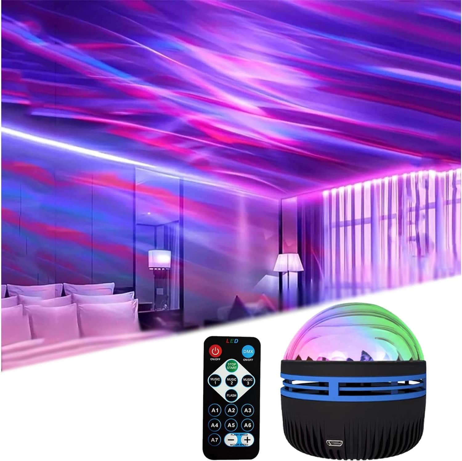 2 in 1 Northern Lights and Ocean Wave Projector with 14 Effects of ...
