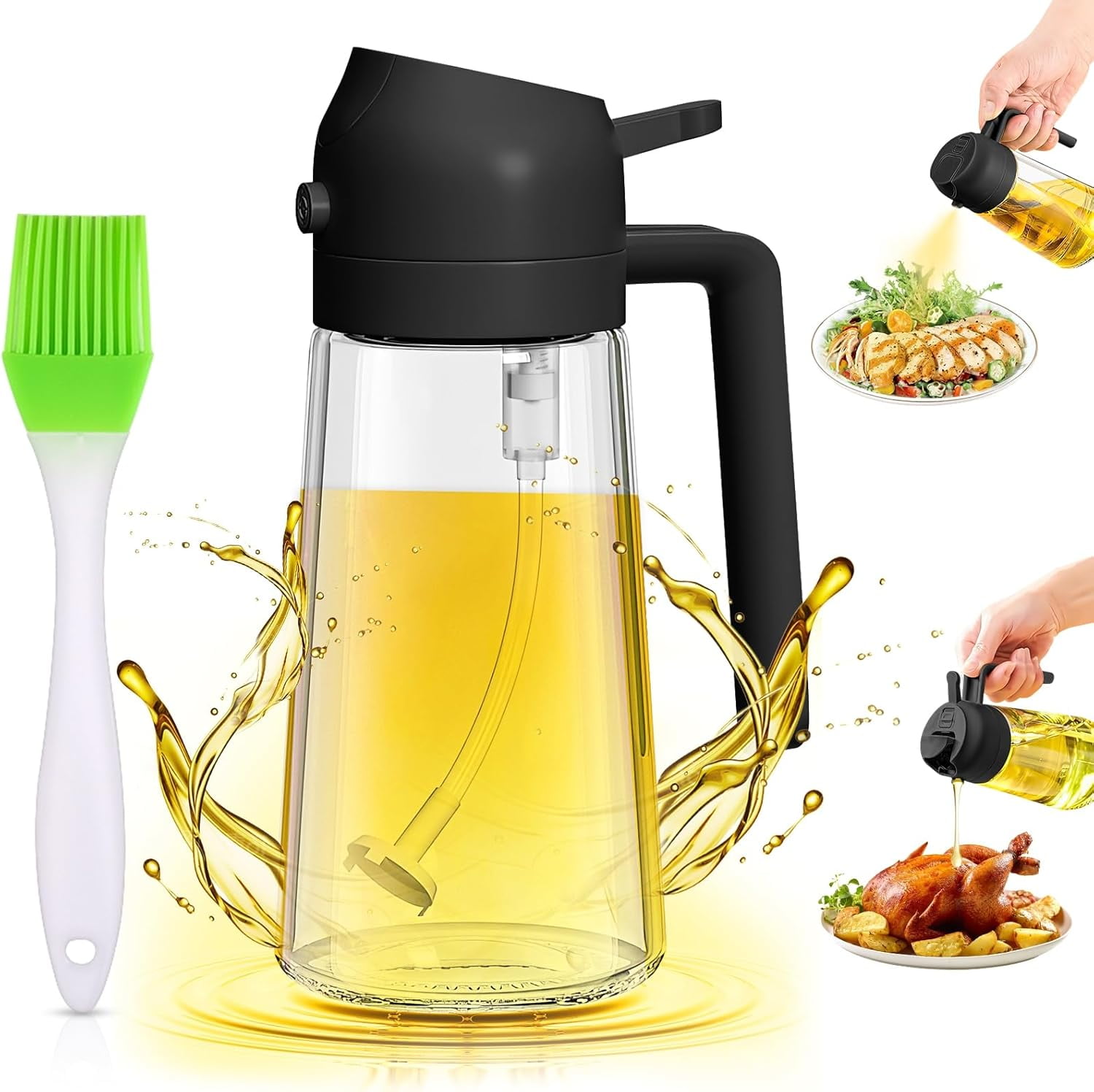 2 in 1 Oil Dispenser and Oil Sprayer for Cooking, Oil Dispenser for ...