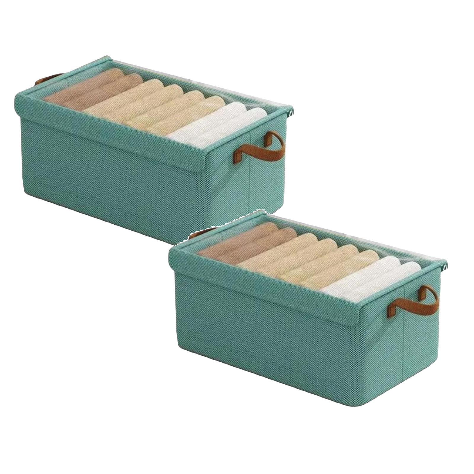 2/1 Pack Stackable Clothes Organizer Box, Fabric Storage Box with Metal ...
