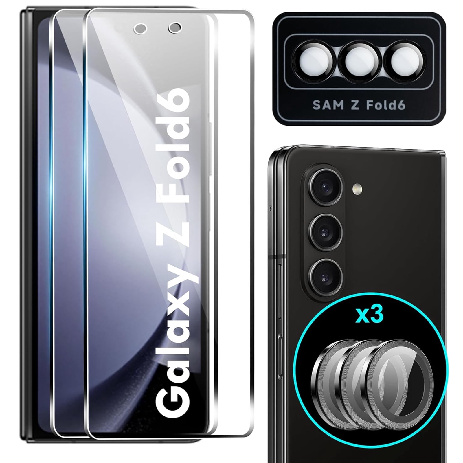 2 + 1 Pack for Samsung Galaxy Z Fold 6 5G, Front Screen Protector with ...