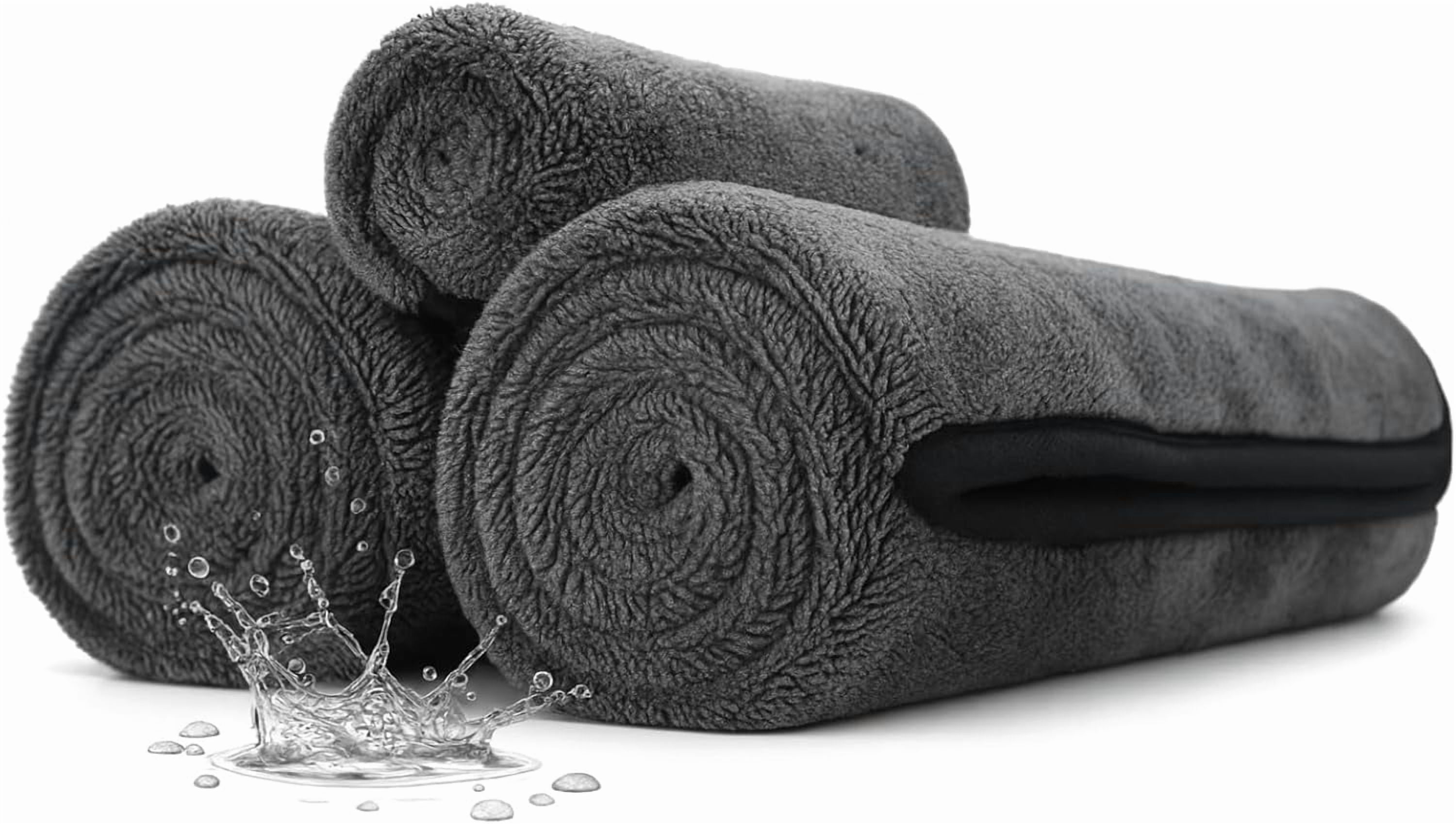 2+1 Pcs Twist-Weave Microfiber Car Towel (35" × 24", Streak-Free, Ultra ...