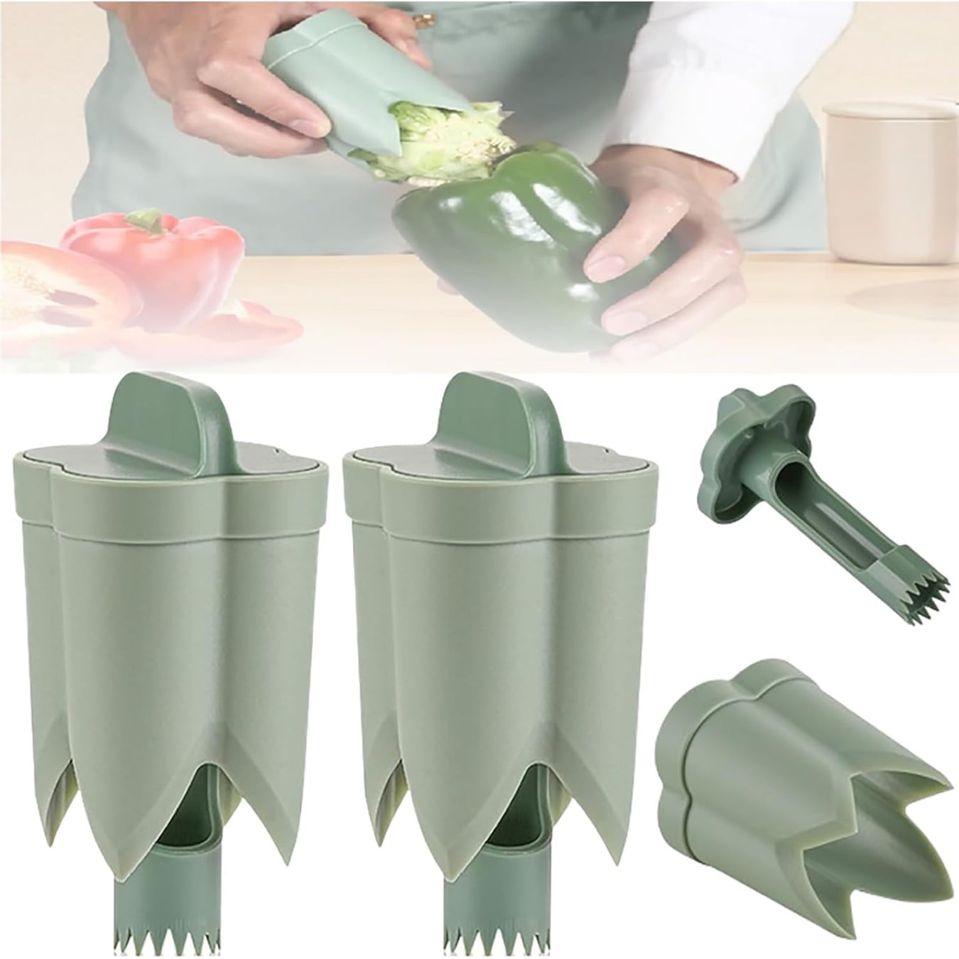 2 in 1 Pepper Seed Corer Remover, 2024 Upgrade Pepper Seed Corer ...