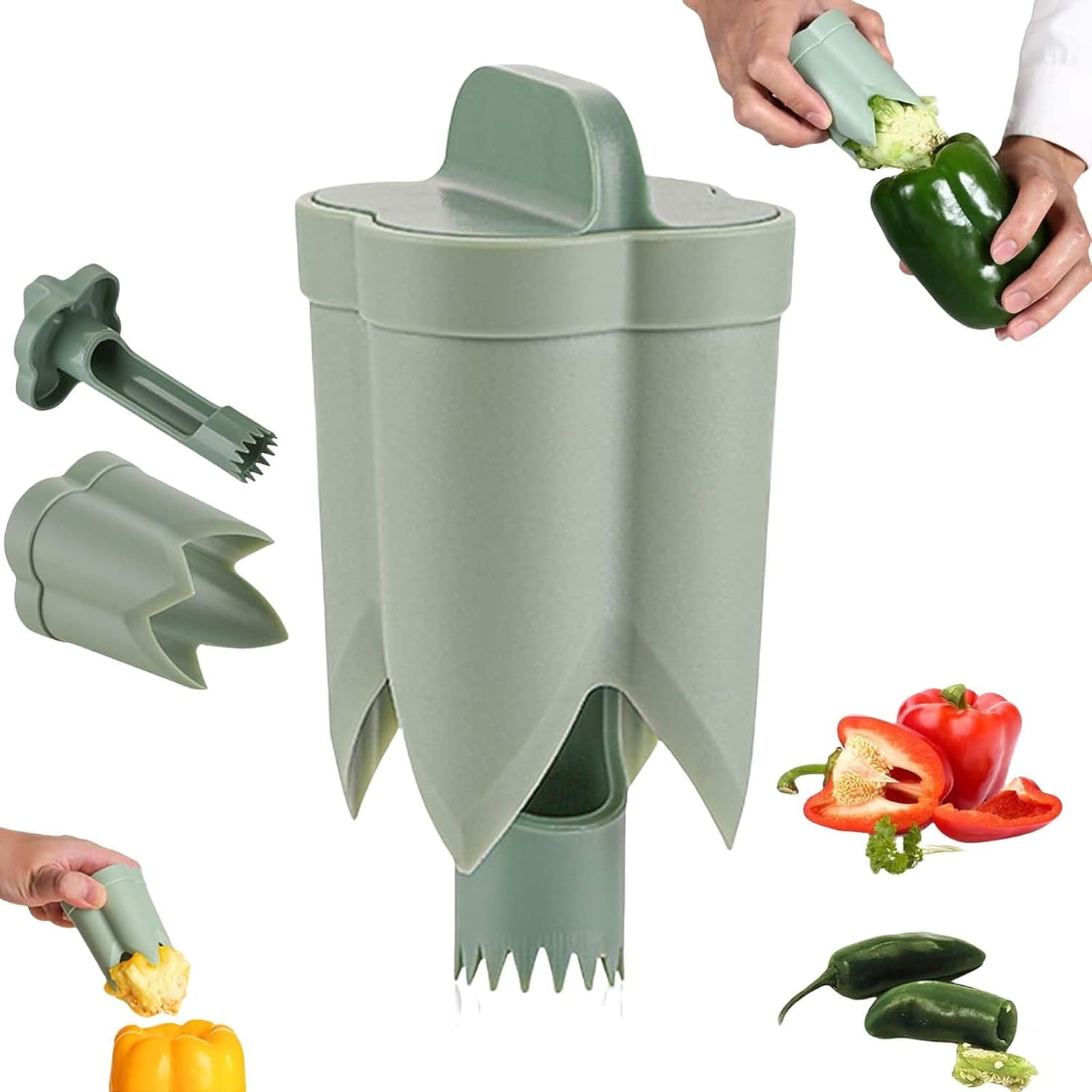 2 in 1 Pepper Seed Corer Remover, Fruit Pepper Corer Bell Pepper Corer ...