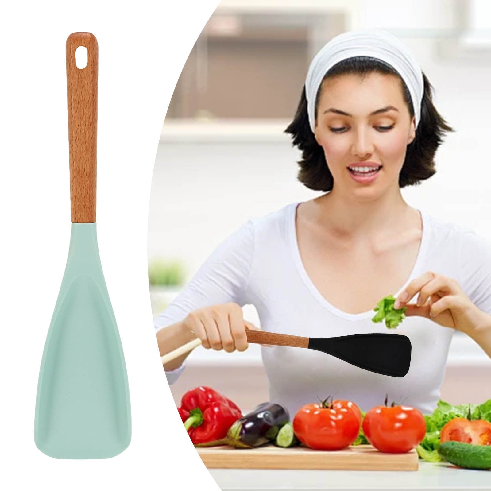 2/1 Piece Cooking Spoon, Multifunctional Spatula, Silicone 2-in-1 ...