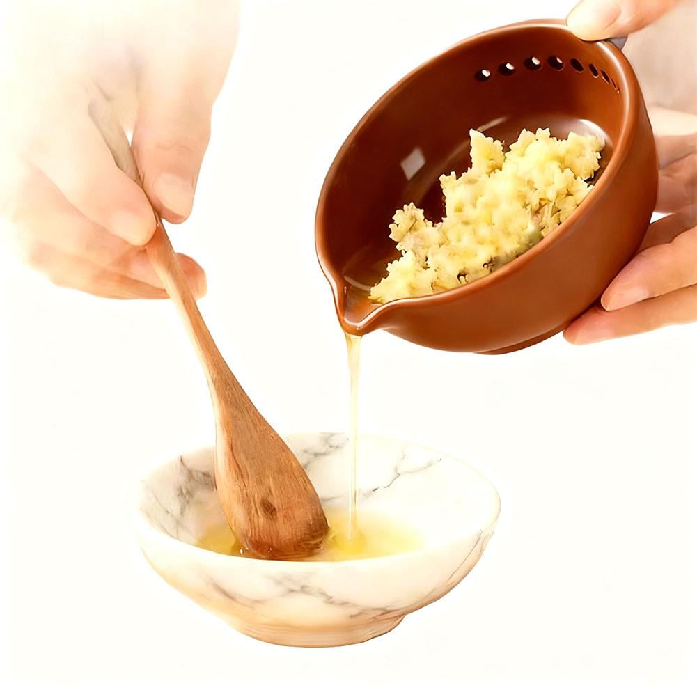 2 in 1 Porcelain Herb Stripper Bowl Garlic Grater Tool, Ceramic Garlic ...