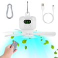 2 In 1 Portable Camping Fan with LED Lantern and Remote Control ...