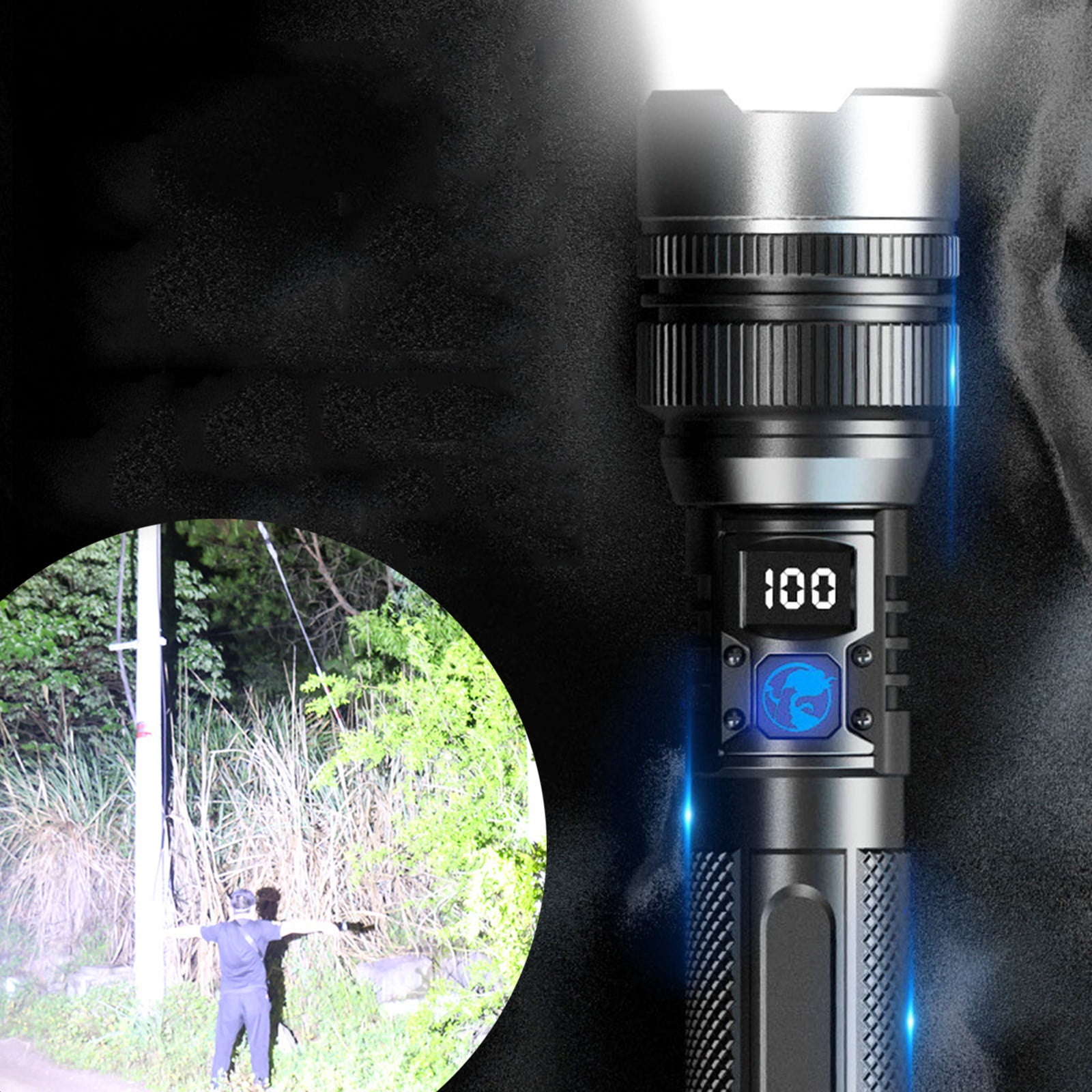 2 In 1 Power Bank Flashlight,Flashlight Torch,Digital Display Strong ...