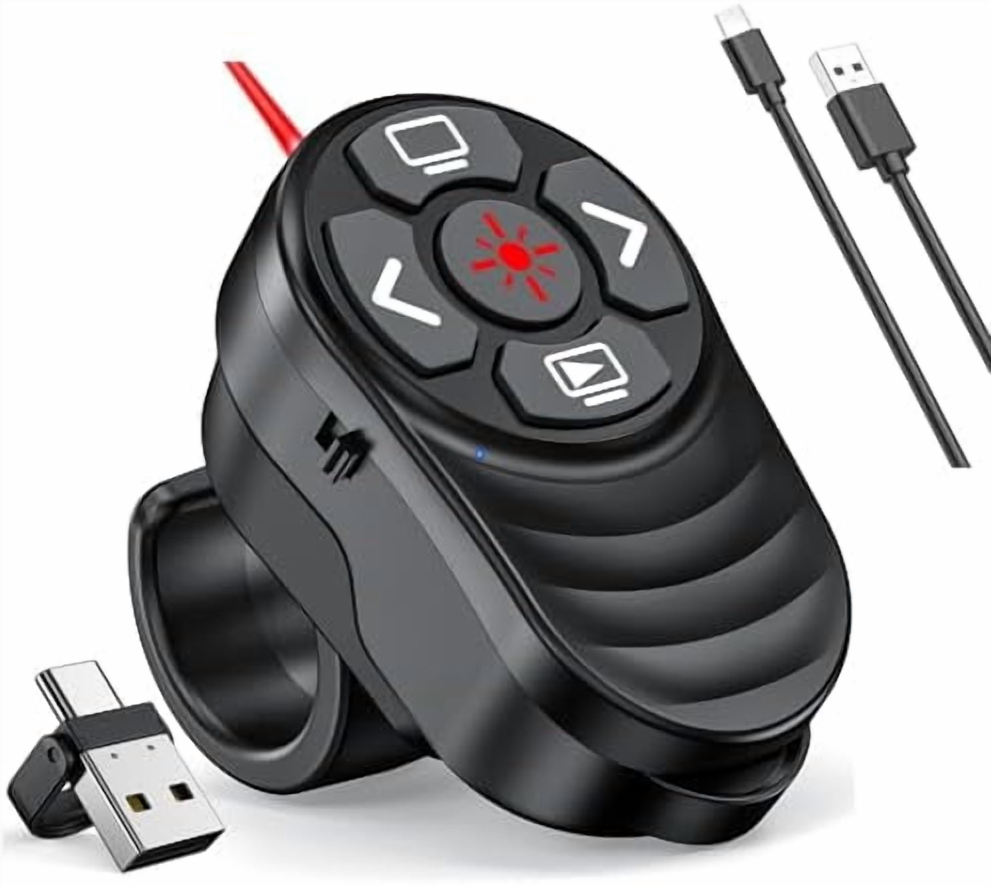 2 in 1 Presentation Clicker with Laser Pointer Finger Ring Clicker ...
