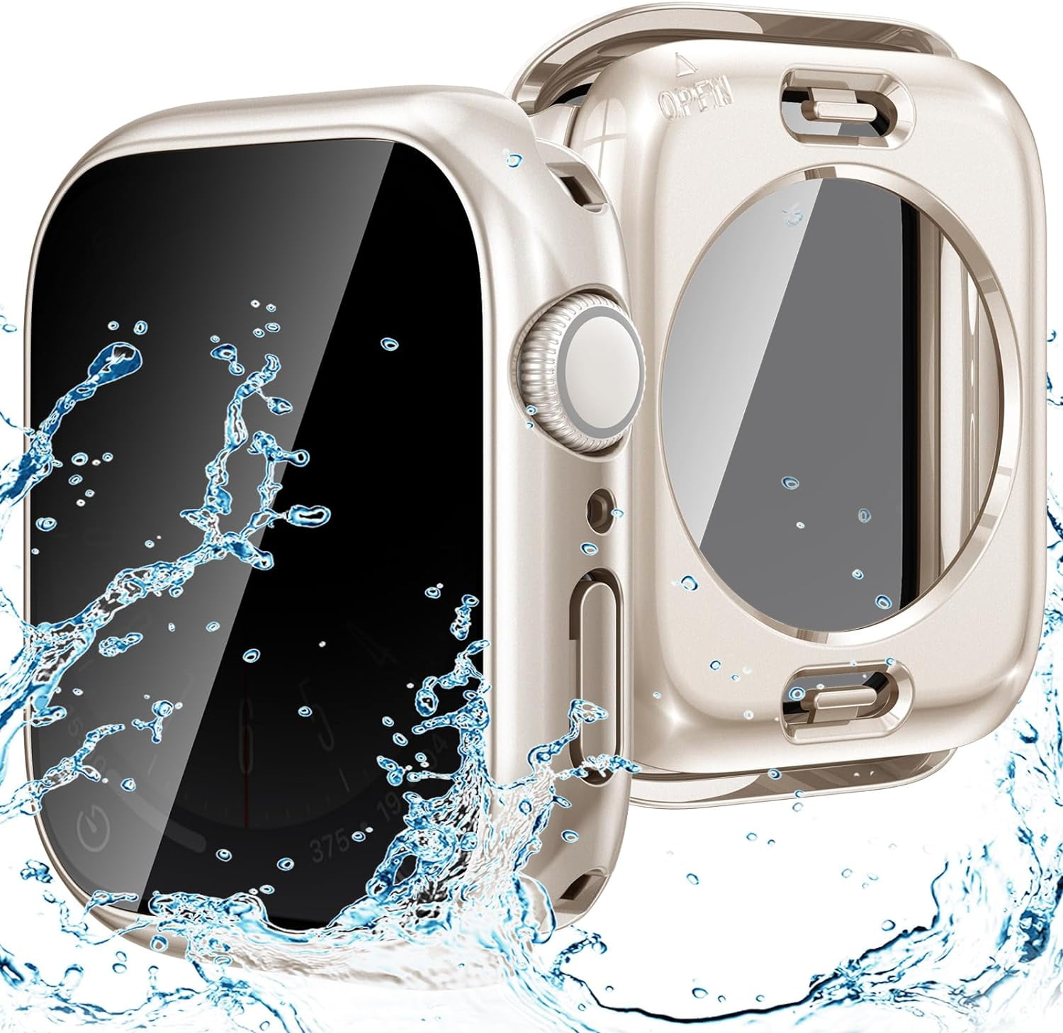 2 in 1 Privacy Waterproof Apple Watch Case for Series 9 8 7 Screen ...