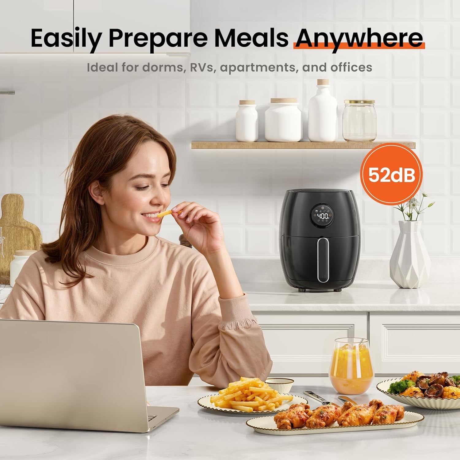 2.1 QT Small Air Fryer – Compact Digital Mini Airfryer with 7-in-1 ...
