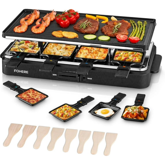 2 in 1 Raclette Table Grill Indoor 1500W Korean BBQ Grill Electric ...