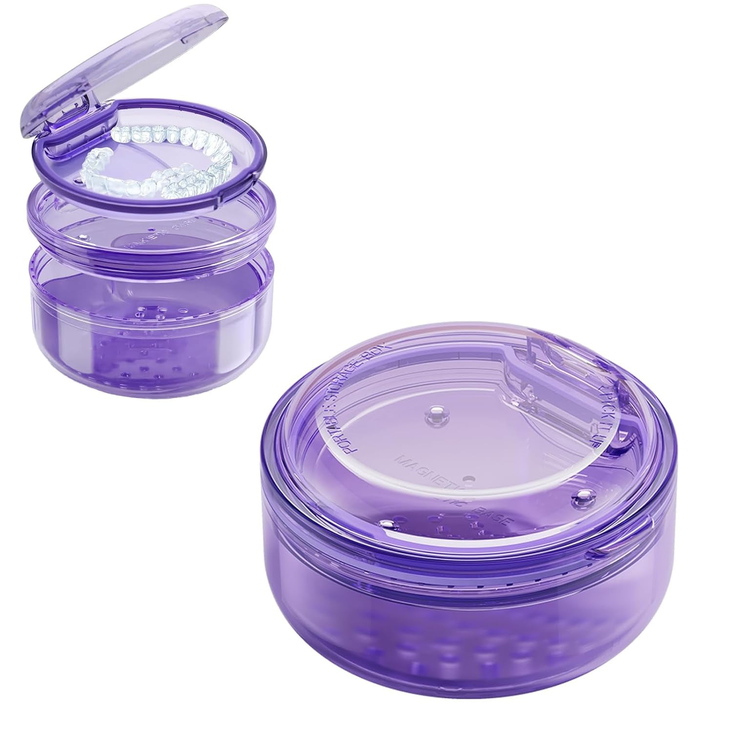 2 in 1 Retainer Case Retainer Bath Case for Cleaning and Store Retainer ...