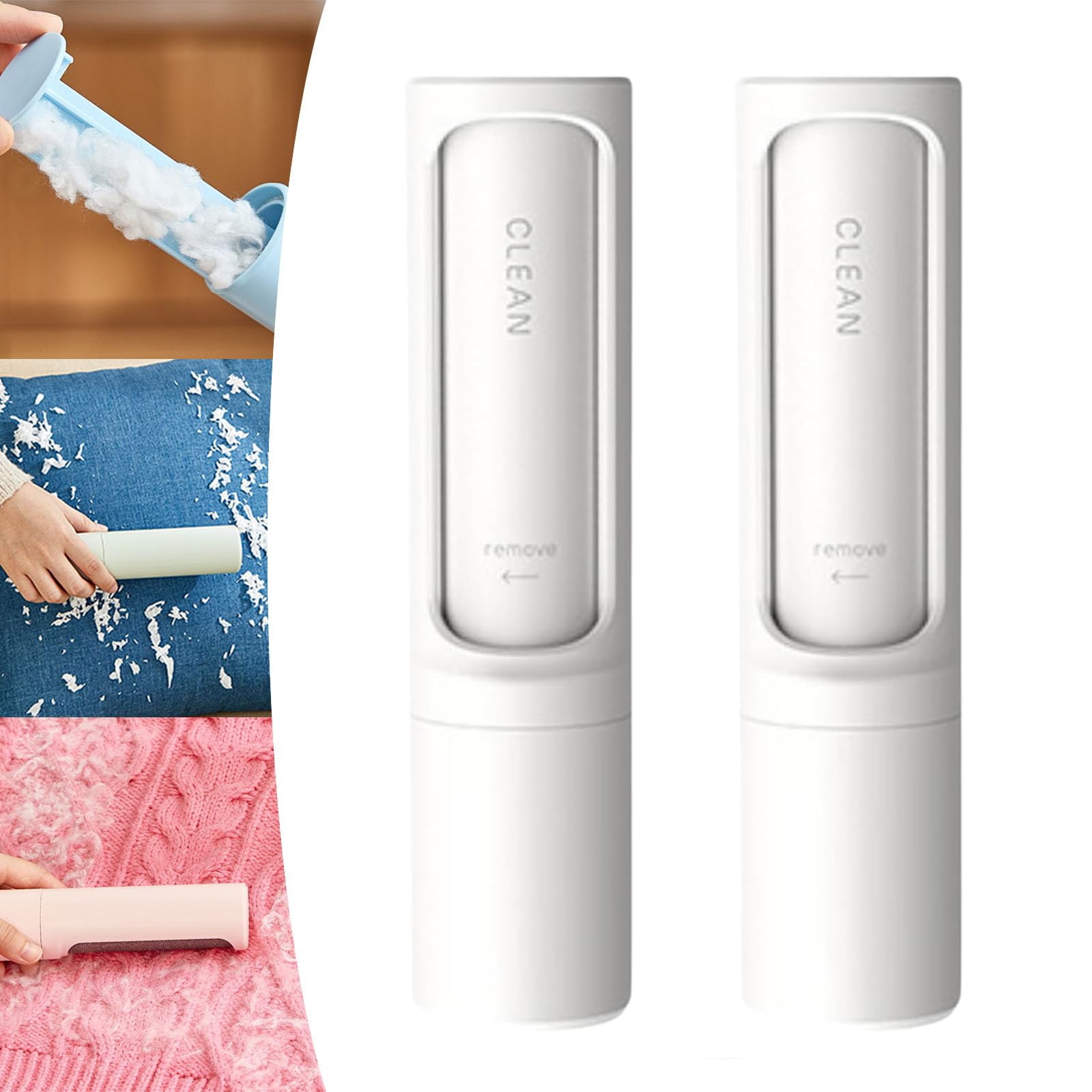 2-1 Reusable Pet Hair Remover， Brush Lint Roller Portable Effective ...