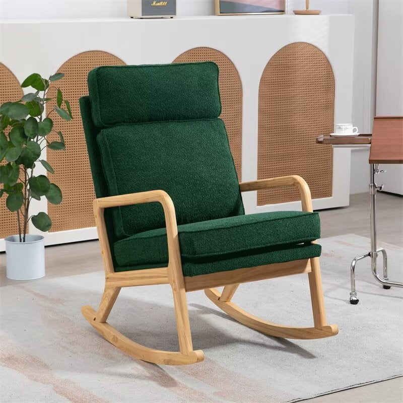 2 in 1 Rocking Chair for Nursery, 25.2"W Modern Accent Lounge Armchair ...
