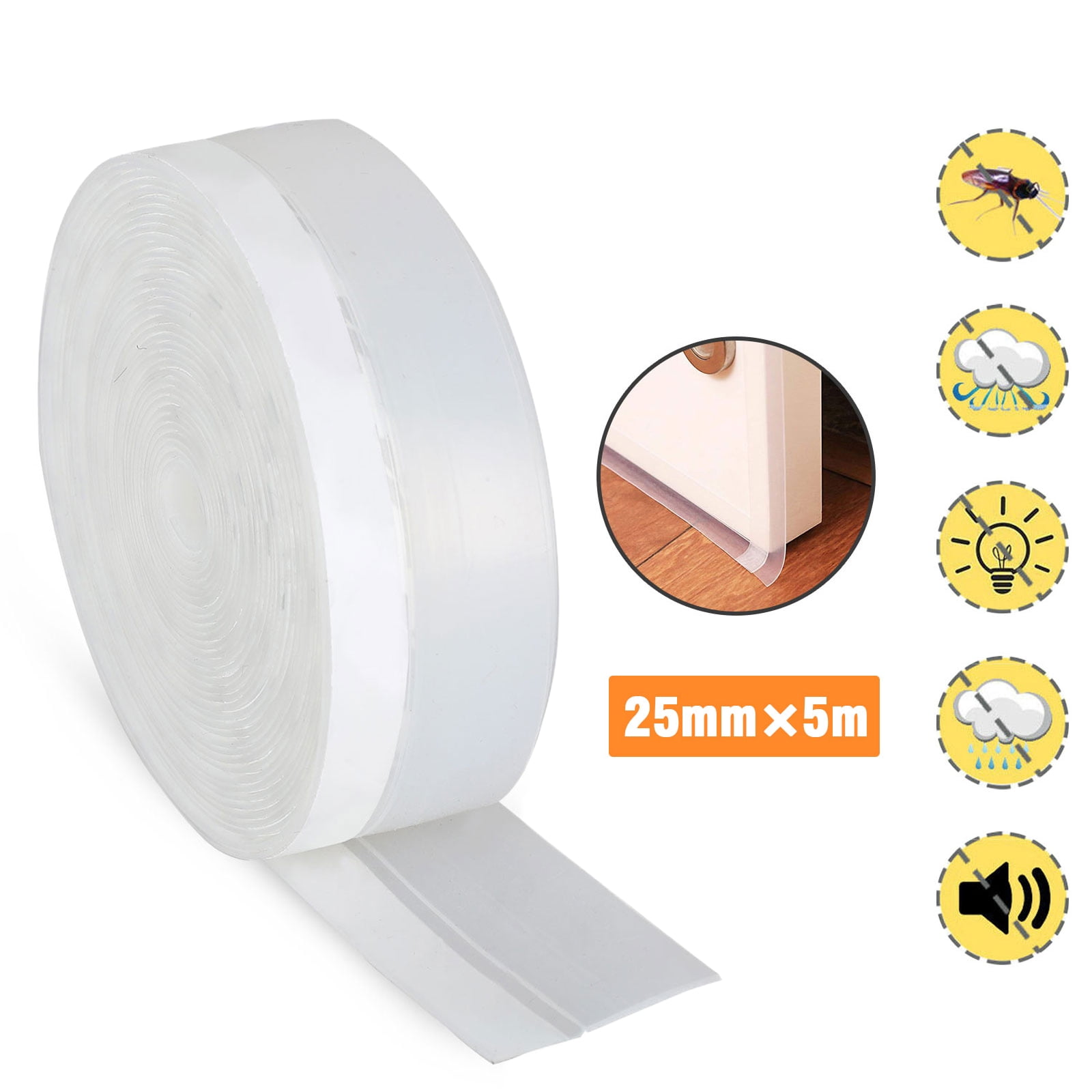 2/1 Roll Weather Stripping Silicone Seal Strip, Door Bottom Seal Sweep ...