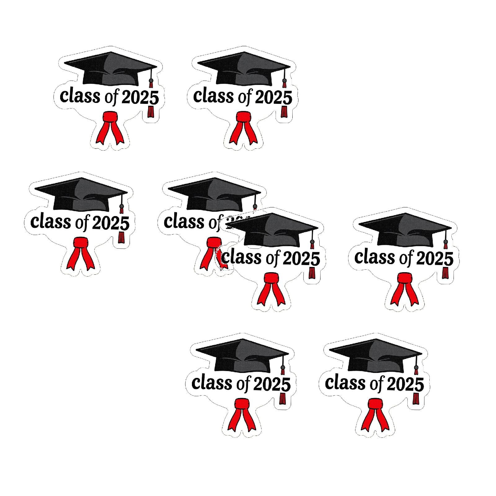 2/1 SETS 2025 Graduation Cap Stickers Congratulations Graduates Self ...