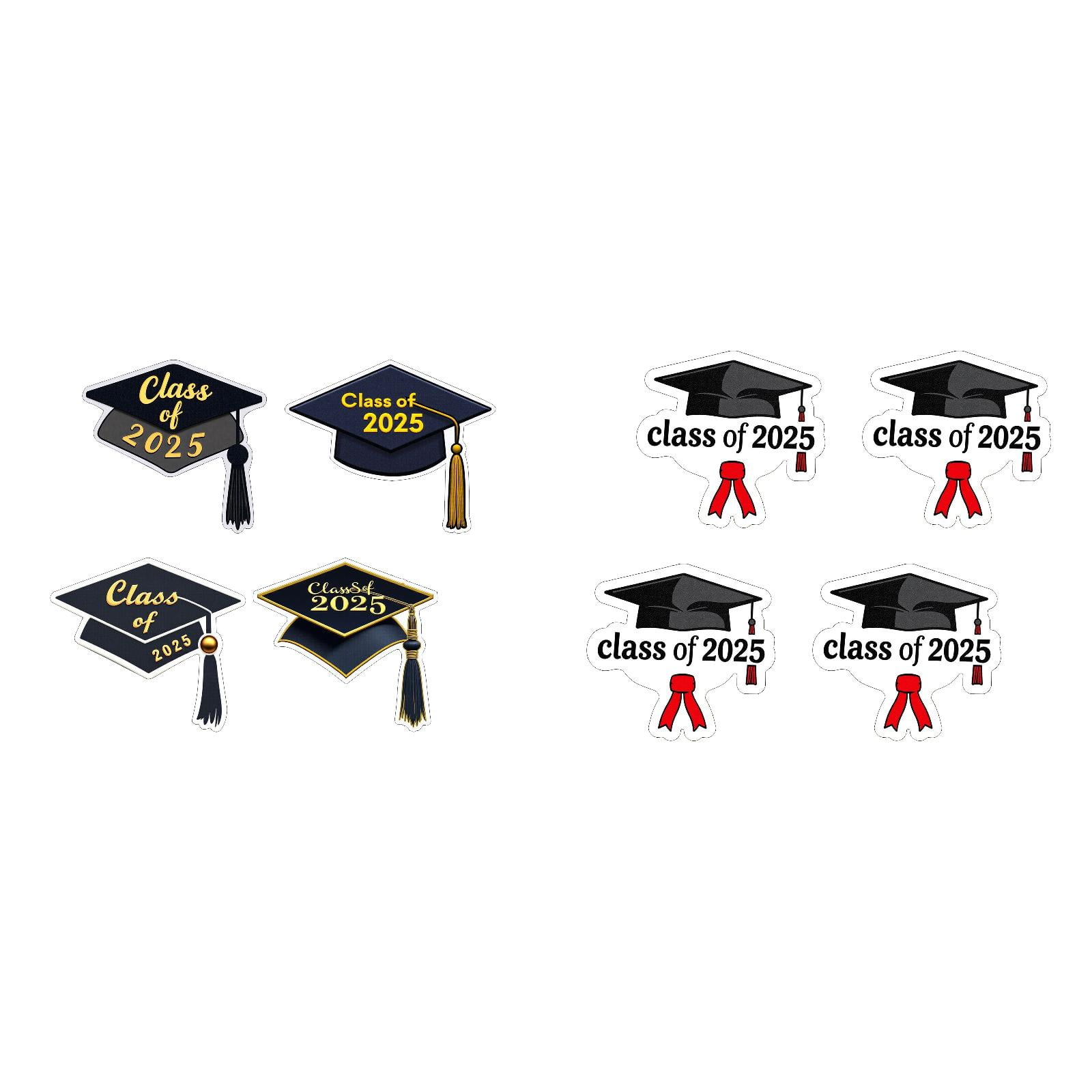 2/1 SETS 2025 Graduation Cap Stickers Congratulations Graduates Self ...