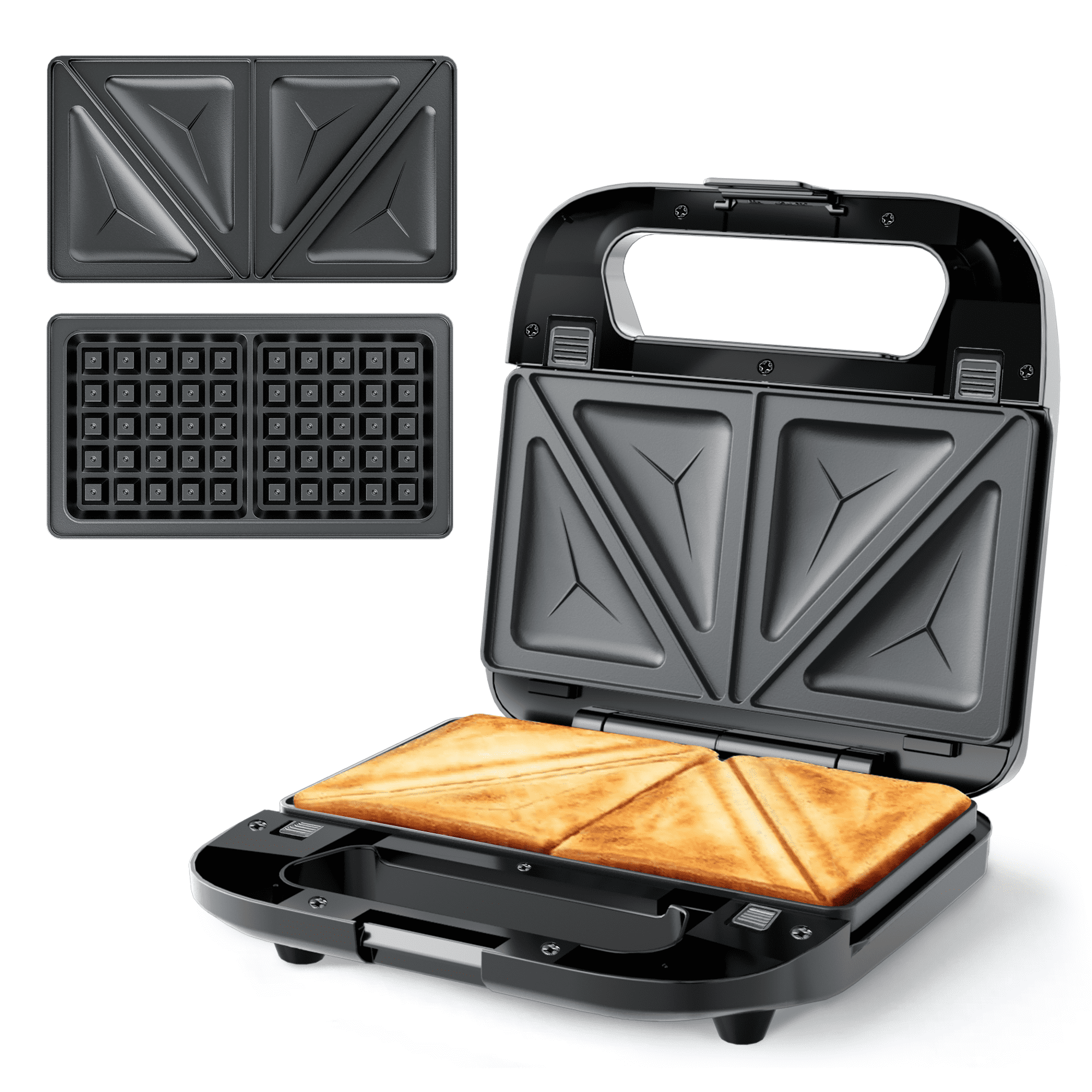 2 in 1 Sandwich Maker & Waffle Maker, Removable Non-Stick Plates ...