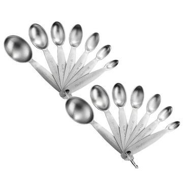 Magnetic Measuring Spoons Set of 8 Stainless Steel Stackable Dual Sided ...
