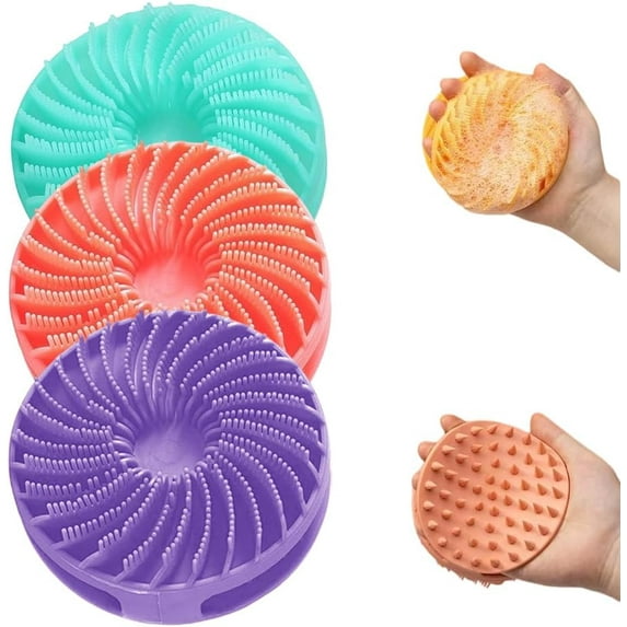 2 in 1 Silicone Body Scrubber & Scalp Scrubber,2026 Upgrade Handheld ...