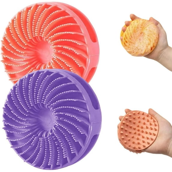 2 in 1 Silicone Body Scrubber & Scalp Scrubber,2026 Upgrade Handheld ...