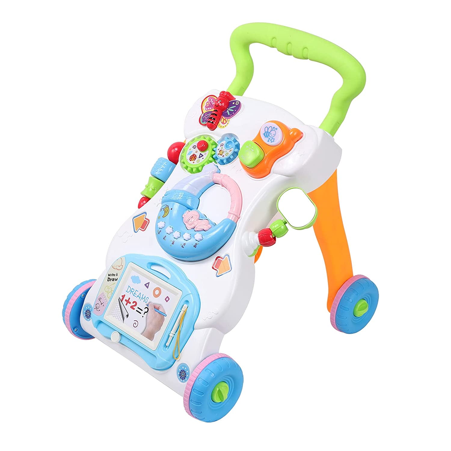 2 in 1 Sit to Stand Baby Walker with Music and Light, Push Toys for ...