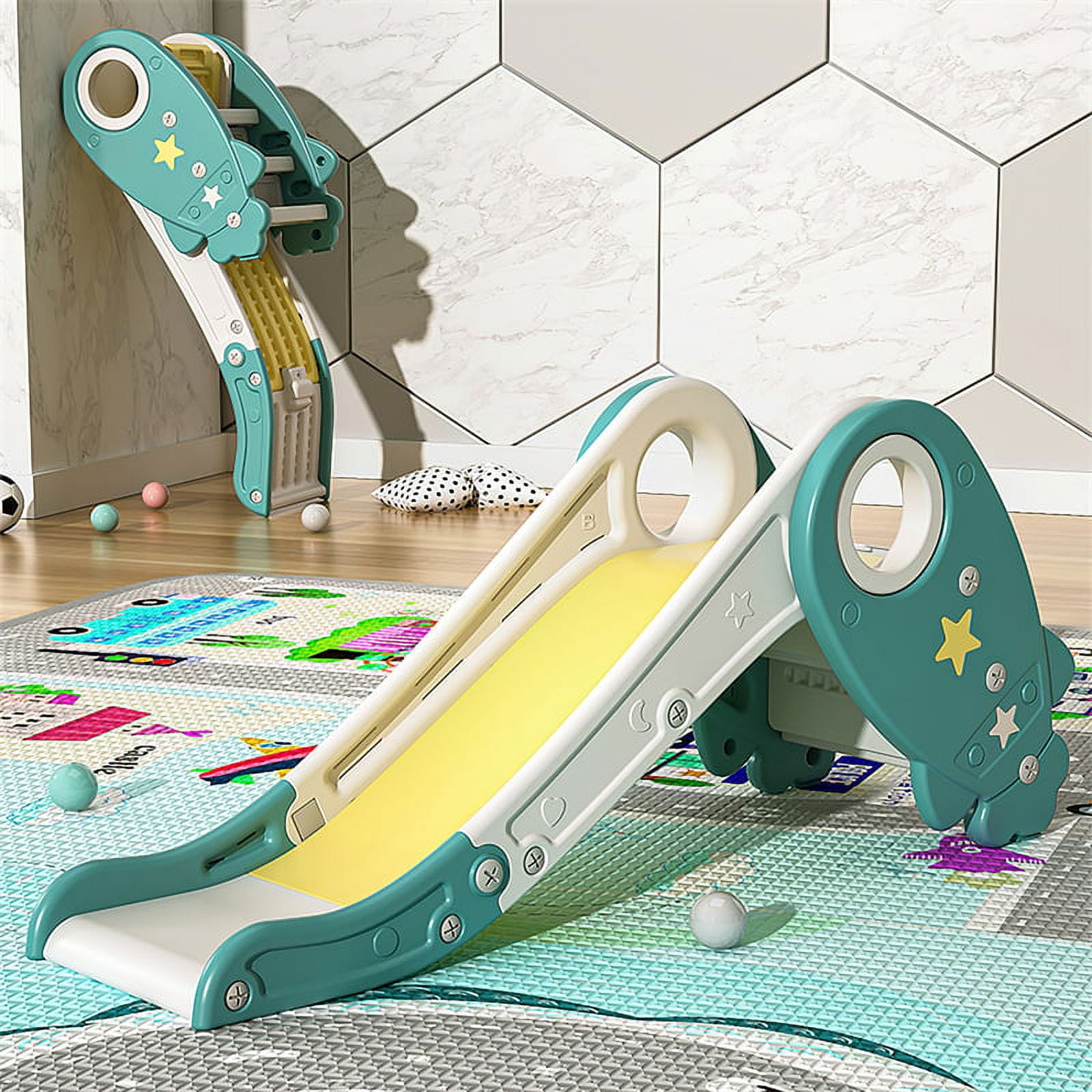 2 in 1 Slide for Kids, Toddler Slide Climber Set for Indoor Outdoor ...