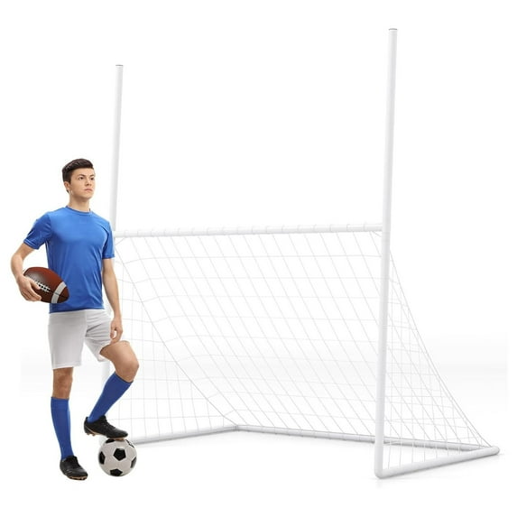 2 in 1 Soccer Net & Football Goal Post, 65" x 43", White, Kids Soccer ...