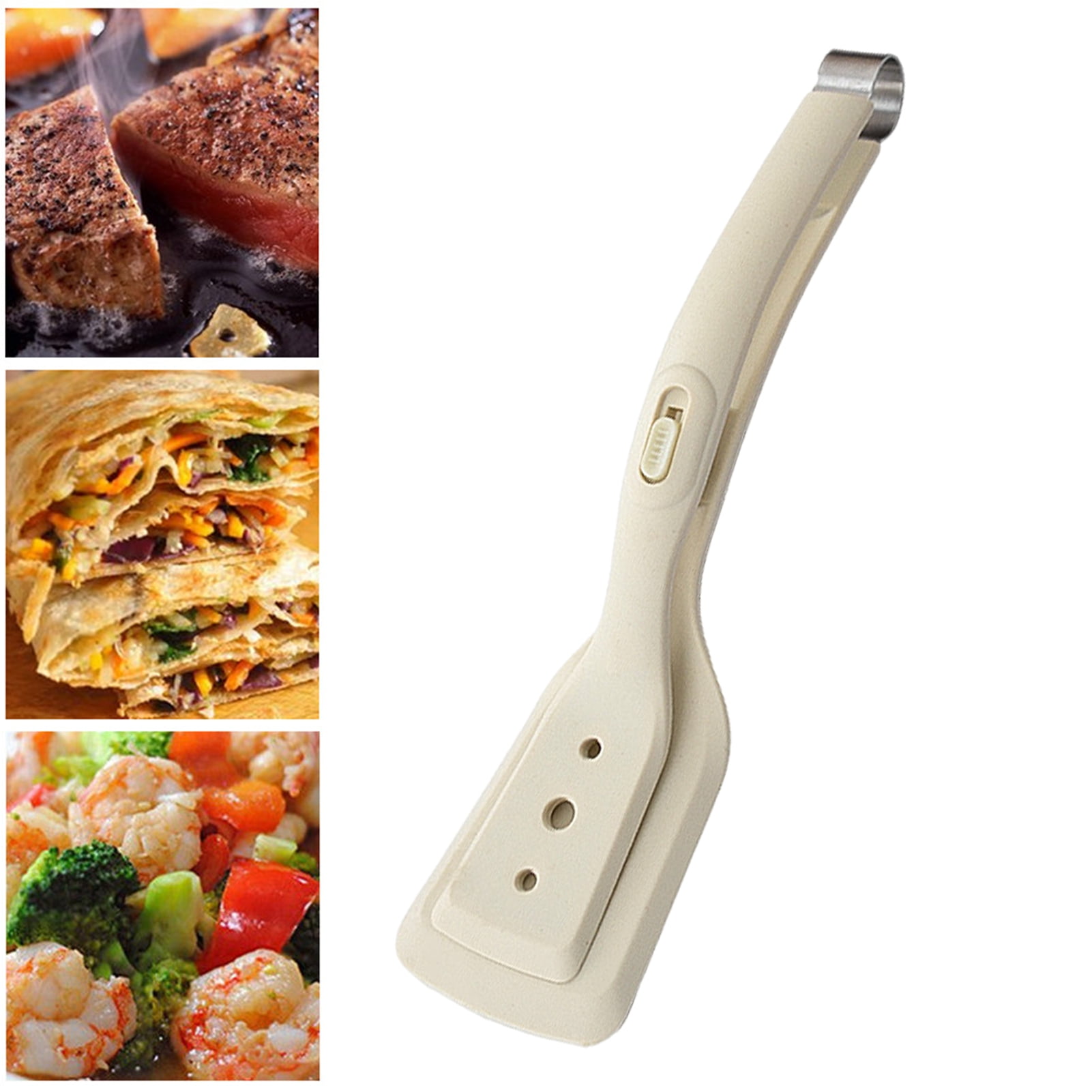 2 in 1 Spatula Tongs, Fish Turner Spatula Double Sided, Silicone Grill ...