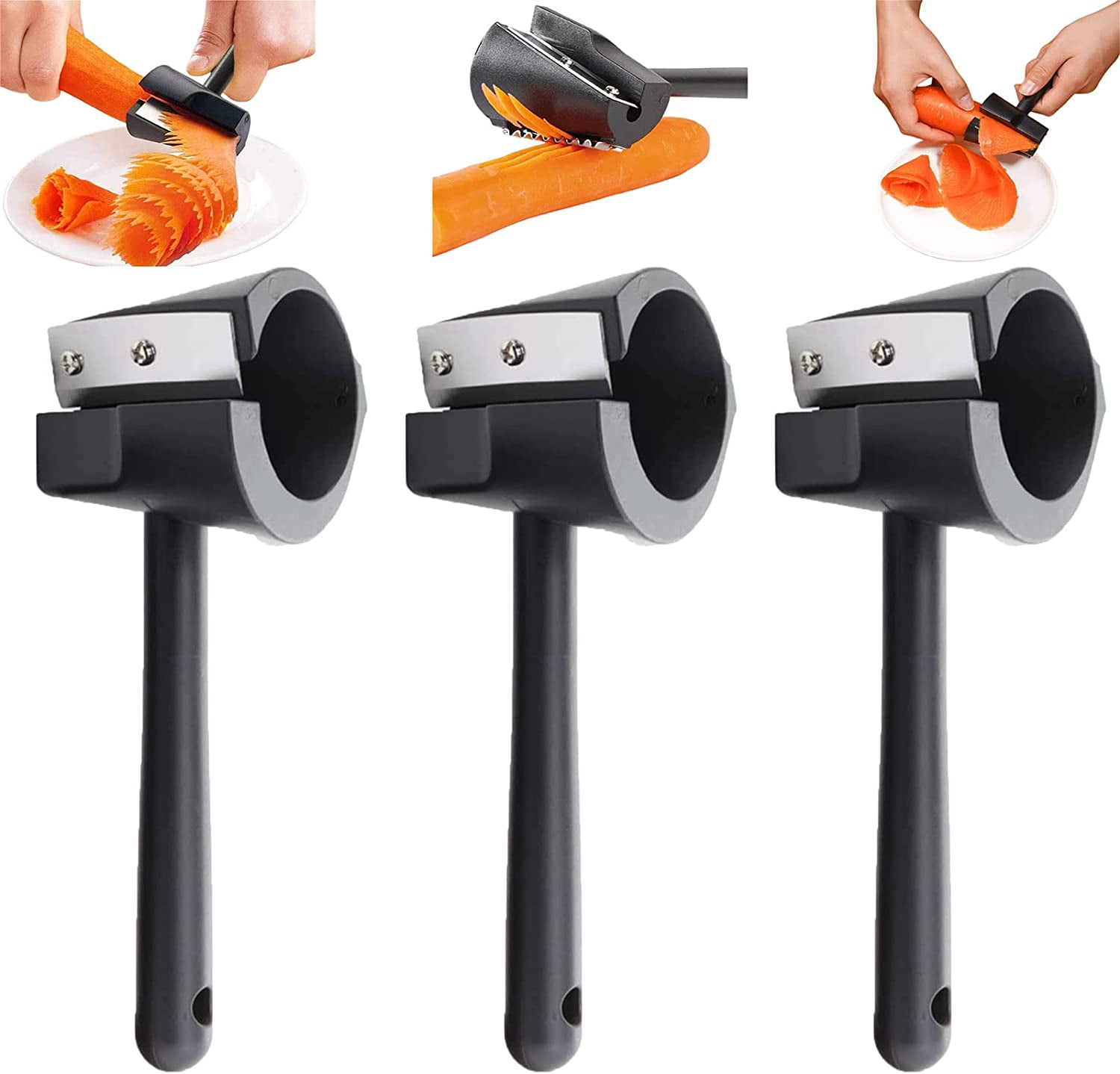 2 in 1 Spiral Funnel Flower Roller 3 Pcs Carrot Grater and Flower ...